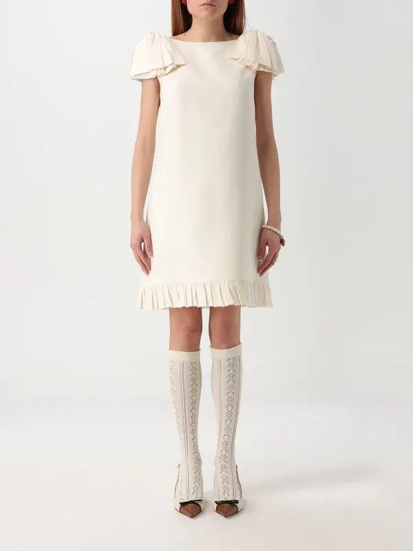 Valentino Garavani Ruffle Sleeve Mini Dress - Ivory - 20% Off | Editorialist