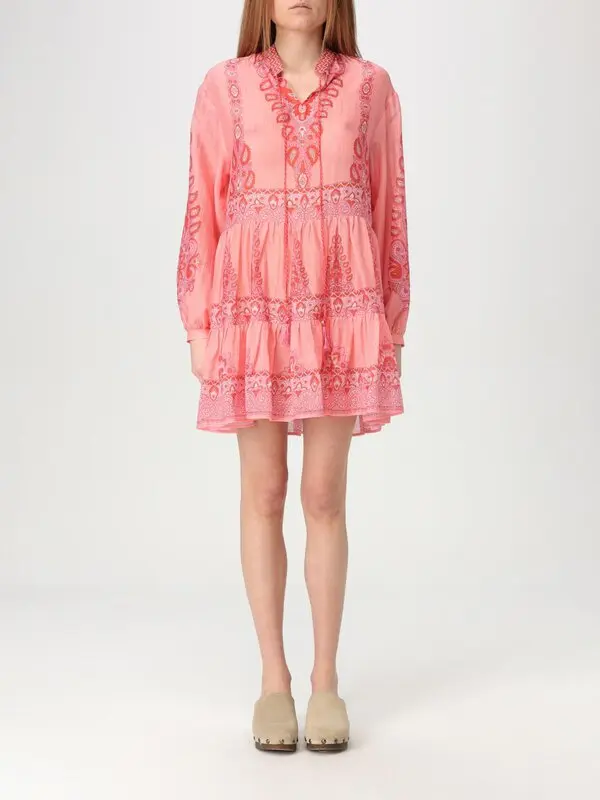 Etro Embroidered Tiered Mini Dress - Red