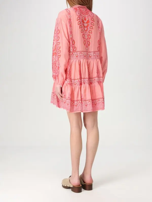 Etro Embroidered Tiered Mini Dress - Red