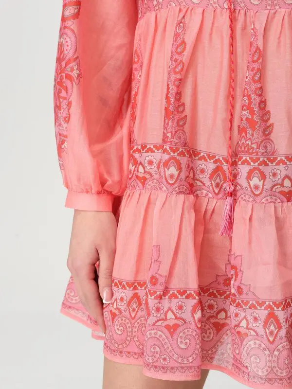 Etro Embroidered Tiered Mini Dress - Red