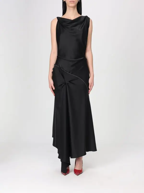 Victoria Beckham Asymmetrical Draped Midi Dress
