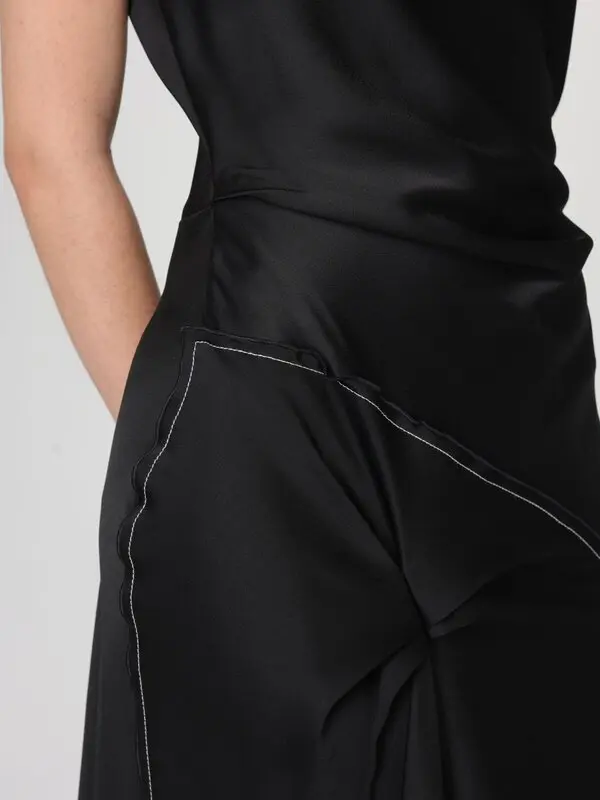 Victoria Beckham Asymmetrical Draped Midi Dress