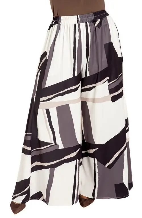 BUXOM COUTURE Geometric Print Palazzo Pants