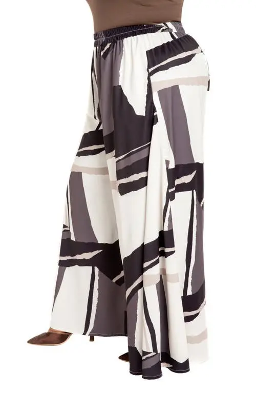 BUXOM COUTURE Geometric Print Palazzo Pants