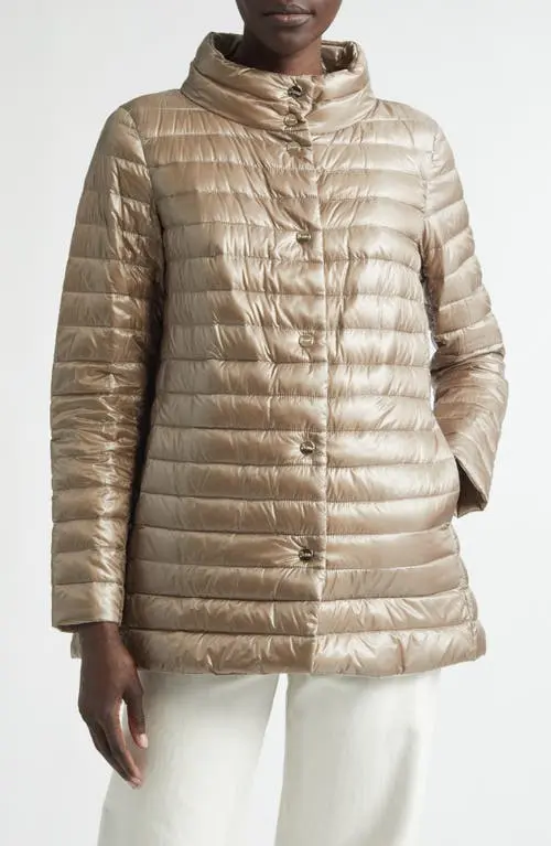 Herno Ultralight Reversible Down Puffer Jacket - Taupe To Chantilly