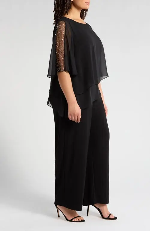 SL FASHIONS Sequin Detail Tiered Jumpsuit