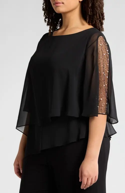 SL FASHIONS Sequin Detail Tiered Jumpsuit