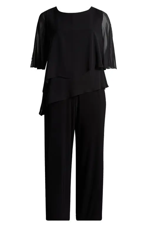 SL FASHIONS Sequin Detail Tiered Jumpsuit