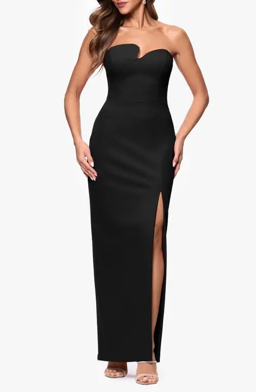 xscape evening dresses Xscape Evenings Satin Back Sash Evening Dress 7341X