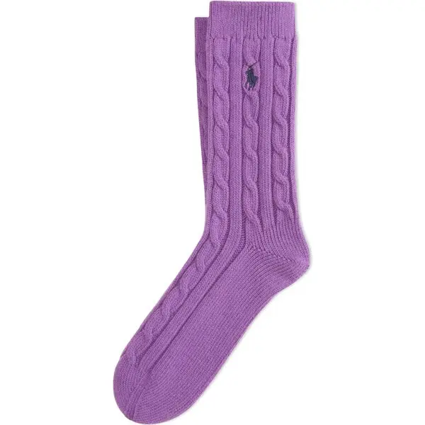 Polo Ralph Lauren Cable-knit Crew Socks - Purple