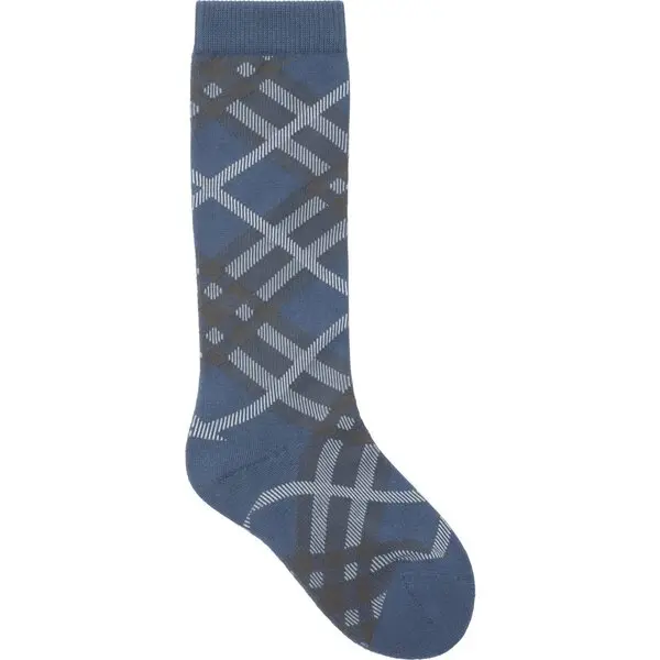 Burberry Check Crew Socks - Pewter