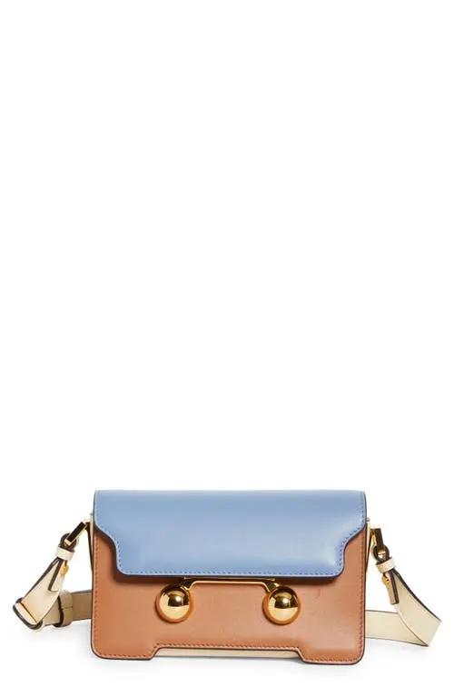 Marni Trunkaroo Leather Shoulder Bag - Opal/cinnamon/shell