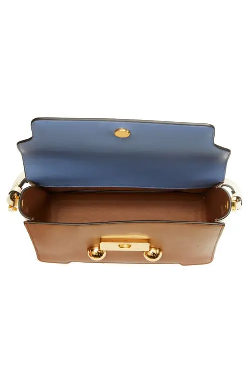 Marni Trunkaroo Leather Shoulder Bag - Opal/cinnamon/shell