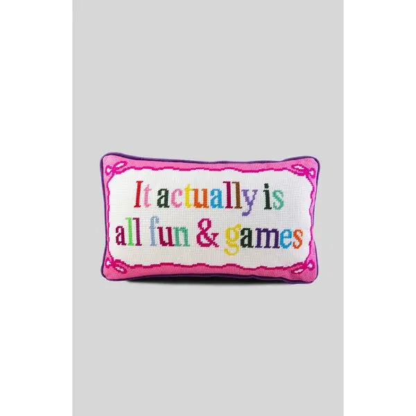 FURBISH Needlepoint Pillow - Fun And Games