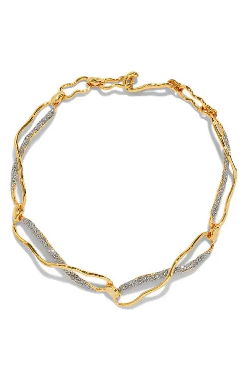 Alexis Bittar Solanales Crystal Infinity Link Necklace