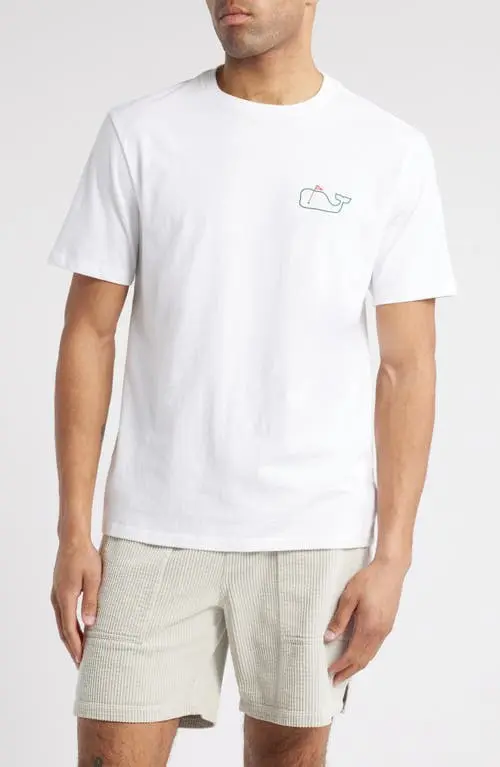 Vineyard Vines Golf Flag Cotton Graphic T-shirt - White Cap
