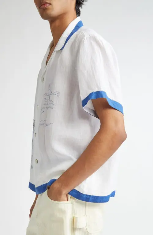 BODE Club Champion Short Sleeve Linen Camp Shirt