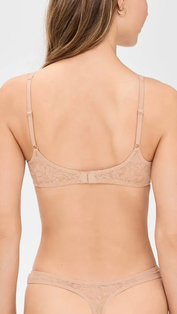 Eberjey Soft Stretch Recycled Lace Plunge Bralette - Sunkissed