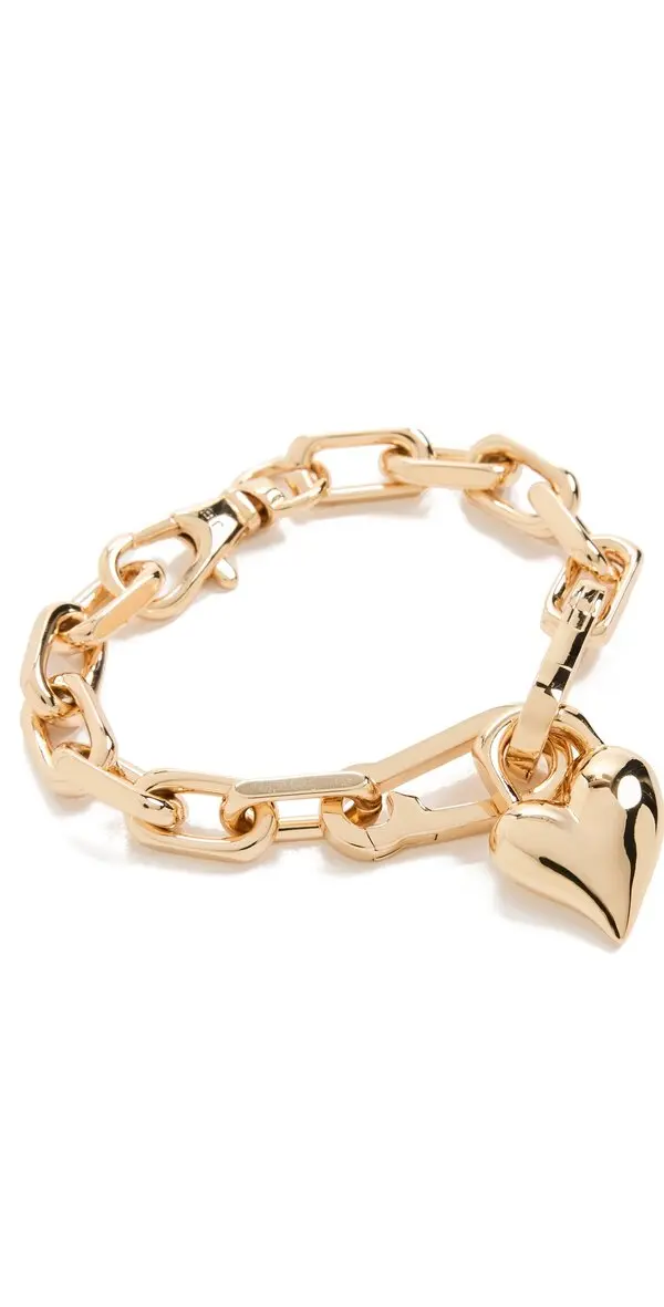 Jenny Bird Padlock Heart Chain Bracelet - High Polish Gold