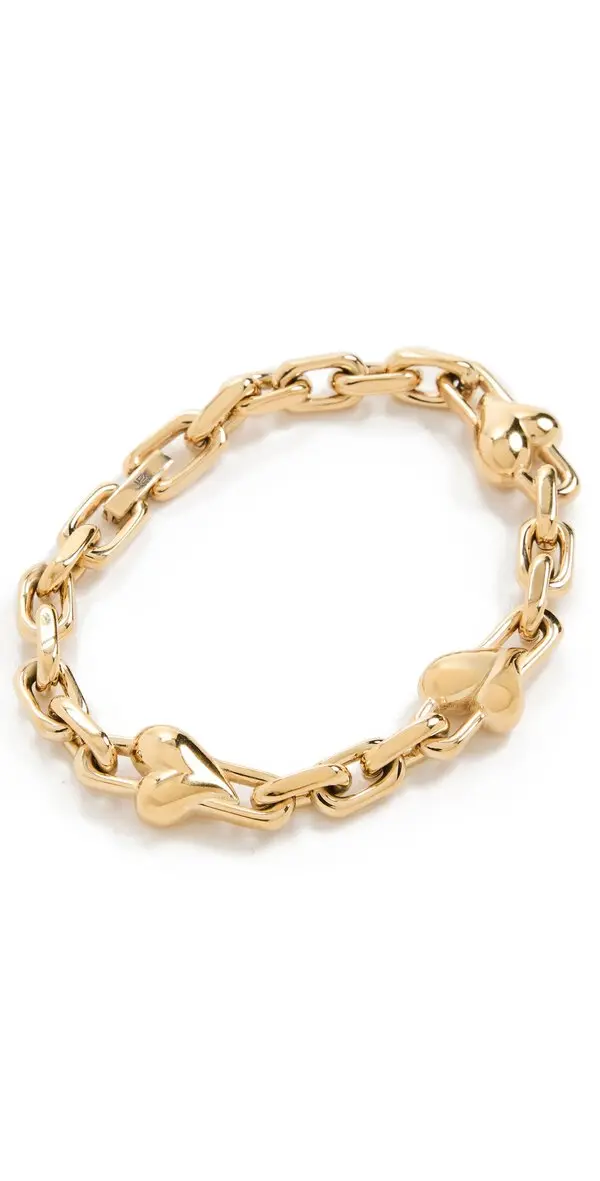 Jenny Bird Art Heart Chain Bracelet - High Polish Gold