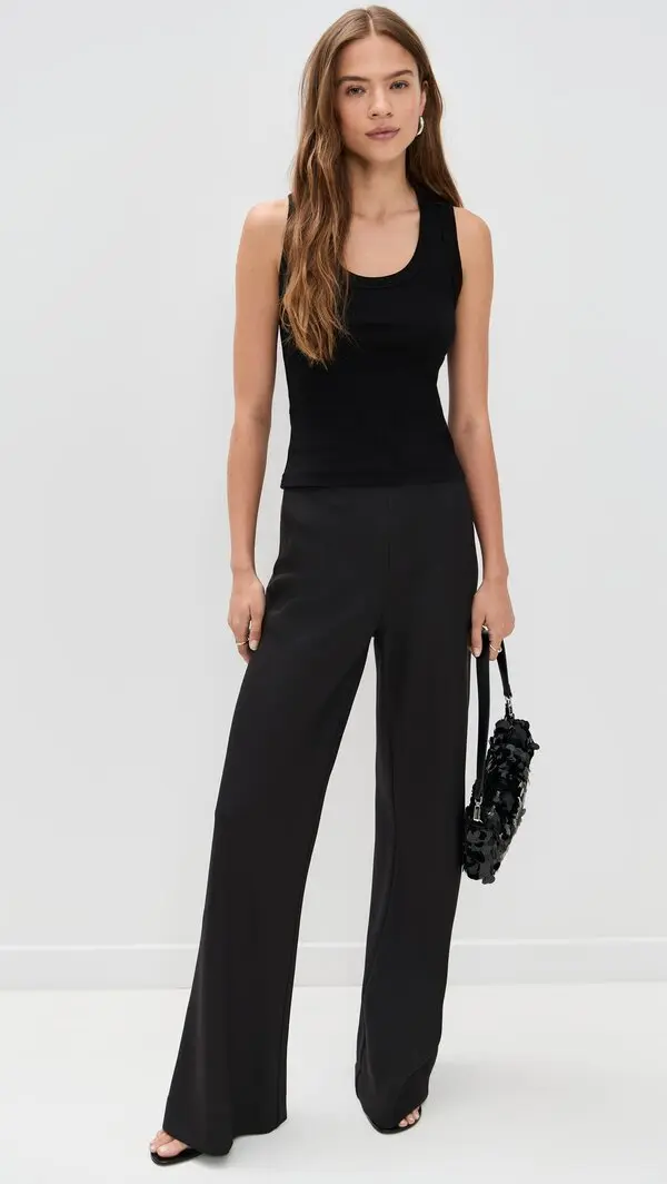 Staud Stroll Wide Leg Pants - Black