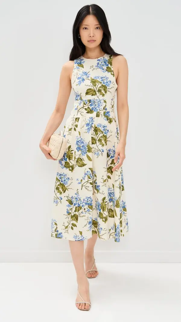Lissete Floral-print Linen Midi Dress