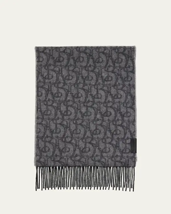 Burberry B Charm Cashmere Scarf - Iron