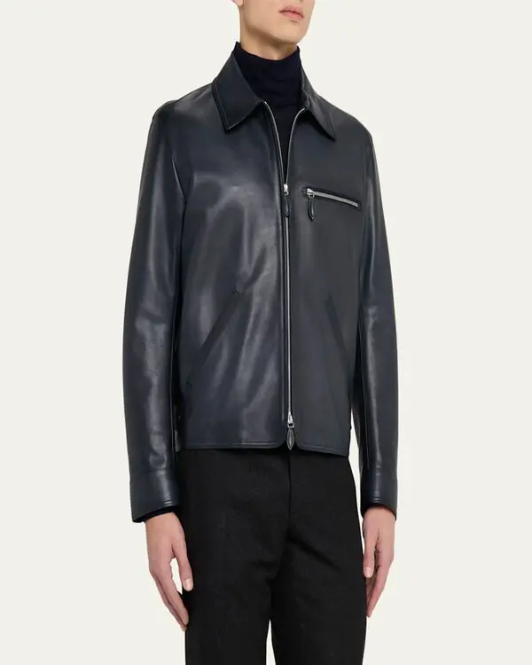 Berluti Full-zip Leather Jacket