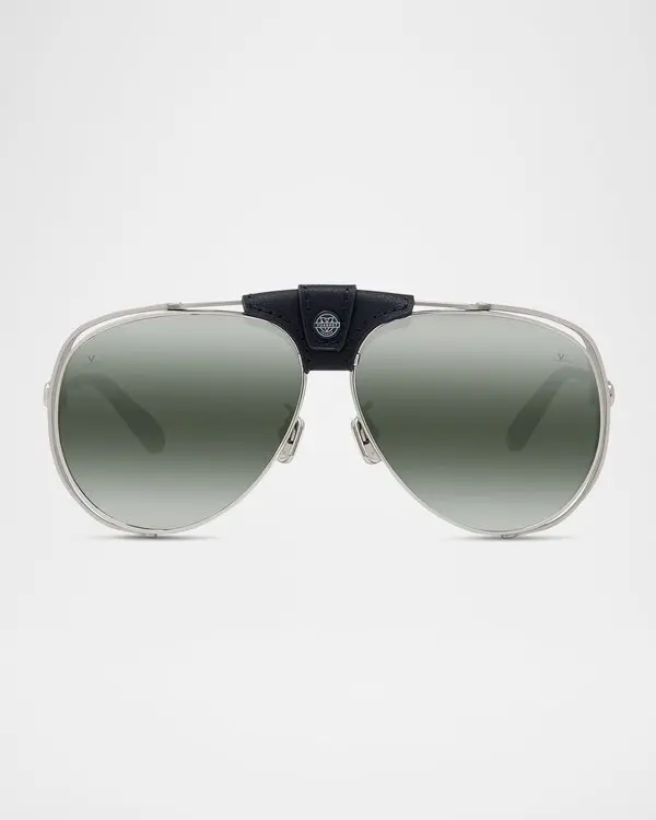 Vuarnet Arctic 01 Titanium Aviator Sunglasses - Shiny Palladiumsmoke Mirror