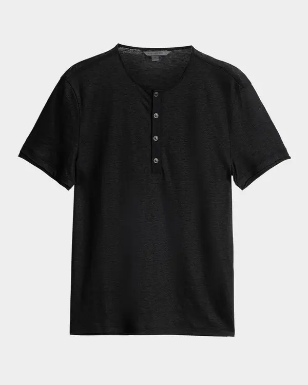 John Varvatos Bleeker Linen Henley Shirt