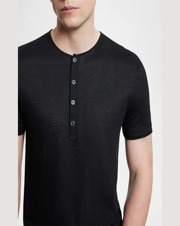 John Varvatos Bleeker Linen Henley Shirt