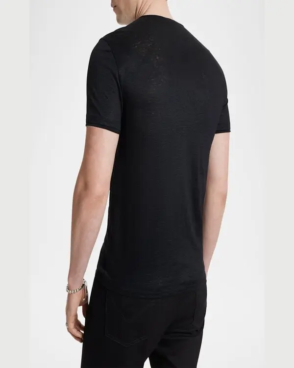 John Varvatos Bleeker Linen Henley Shirt