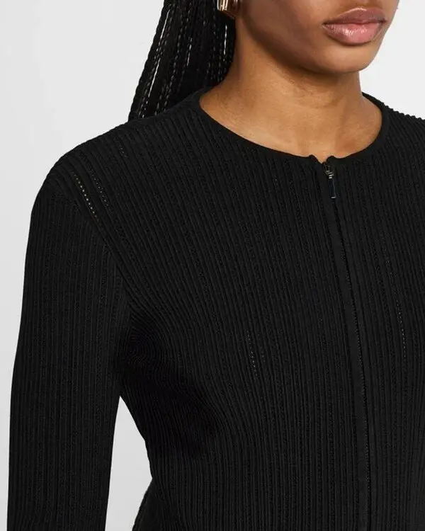 Emporio Armani Zip-front Ottoman Knit Jacket