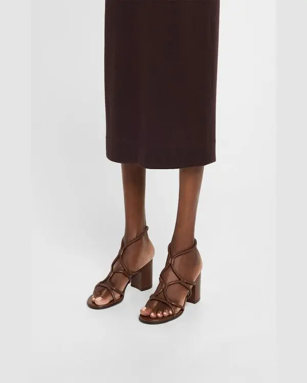 GIANVITO ROSSI Strappy Leather Block-heel Sandals