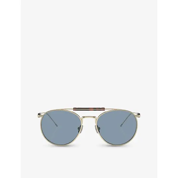 Brunello Cucinelli Sartorial Sunset Phantos-frame Sunglasses - Gold