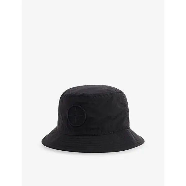 Stone Island Compass Embroidery Bucket Hat - Black