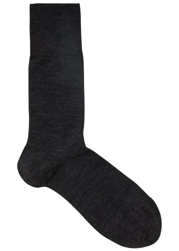 Falke Airport Wool-blend Socks - Dark Grey
