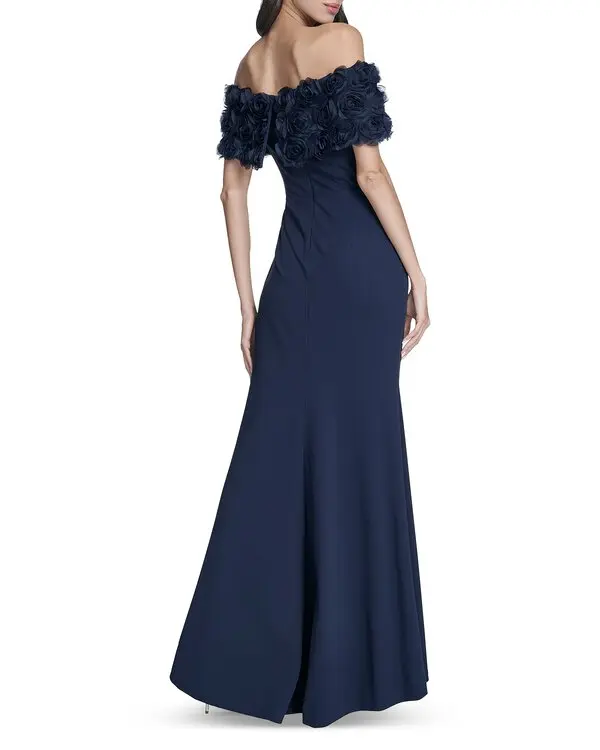 Eliza J Off-the-shoulder Side Tuck Gown