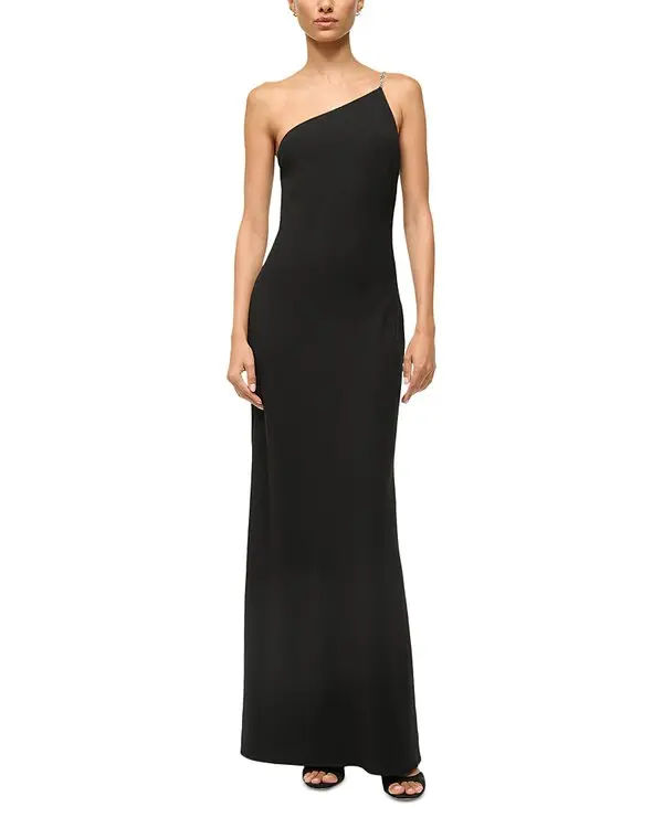 Staud Elodie One-shoulder Dress - Black