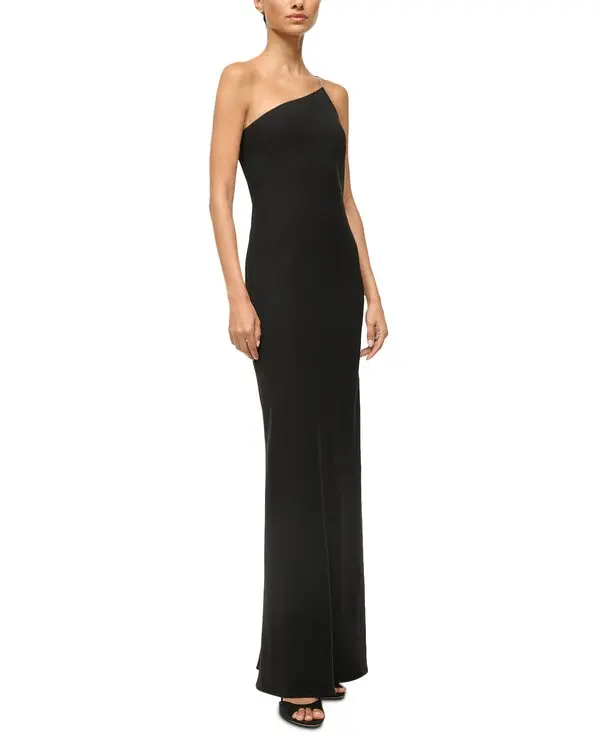 Staud Elodie One-shoulder Dress - Black