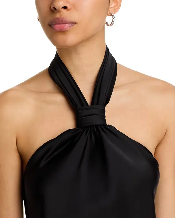 Aqua Knot Halter Gown - Black