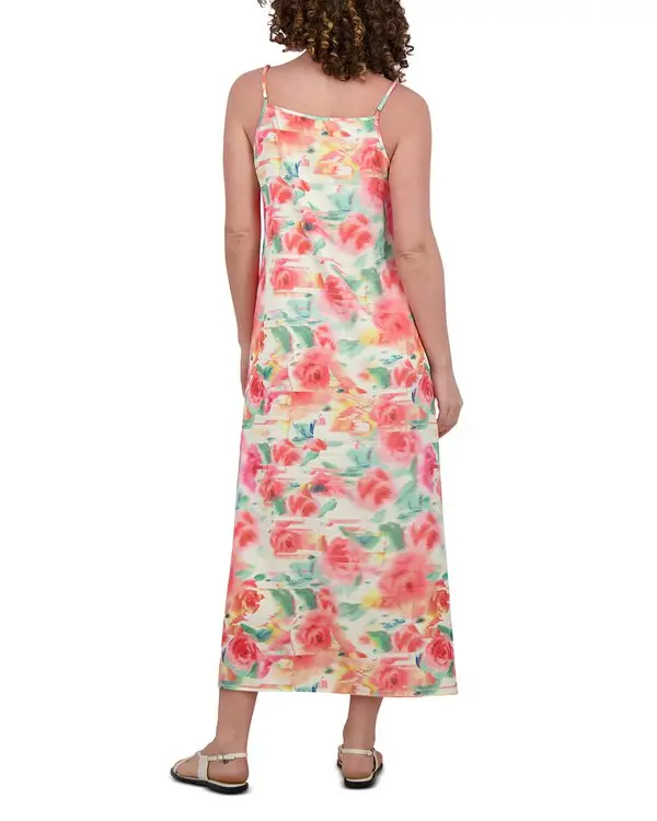 POINT Satin A-line Slip Dress - Brushed Floral