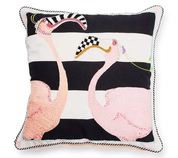 MACKENZIE-CHILDS Flamingo Throw Pillow - One-color