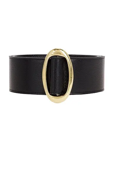 Saint Laurent Leather Belt With Gold-tone Buckle