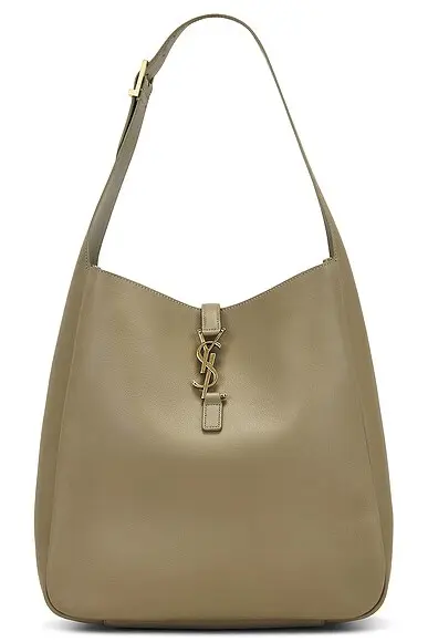 Saint Laurent Large Le 5 A 7 Supple Hobo Bag - Strong Moss
