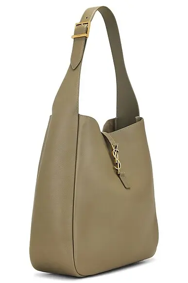 Saint Laurent Large Le 5 A 7 Supple Hobo Bag - Strong Moss