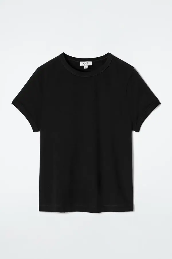 Cos Shrunken Ringer T-shirt - Black