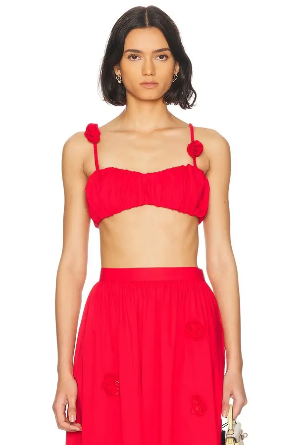 Caroline Constas Evangeline Bustier Top In Red
