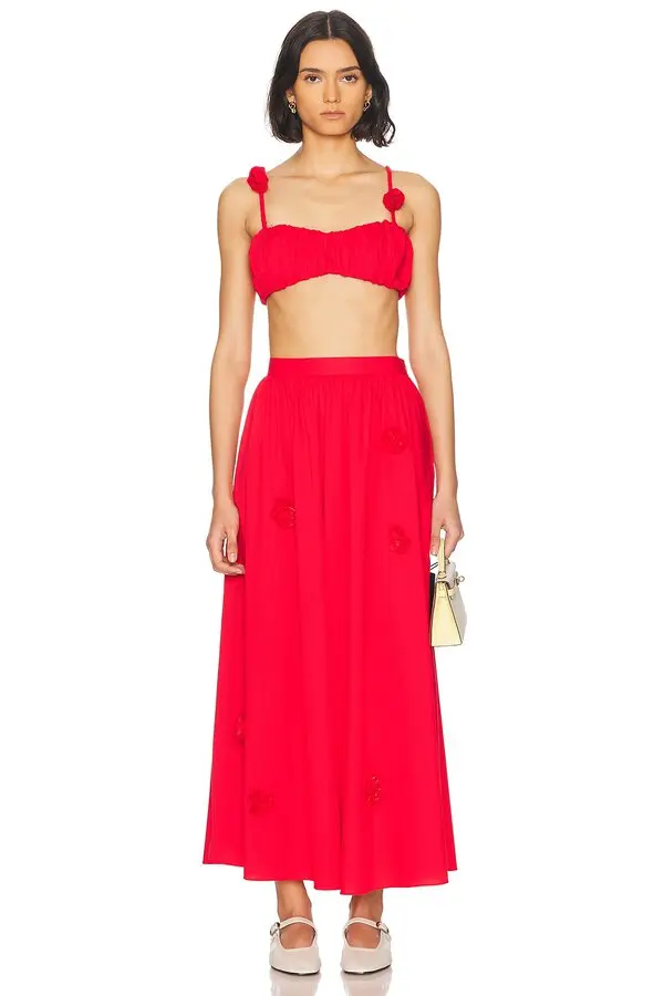 Caroline Constas Evangeline Bustier Top In Red