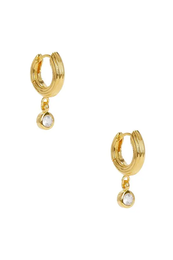DEVE Non-conformist Hoop Earrings - Gold Vermeil & White Topaz